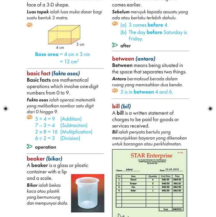 Glossary for Mathematics Primary School – Talent BookStore 达人书局