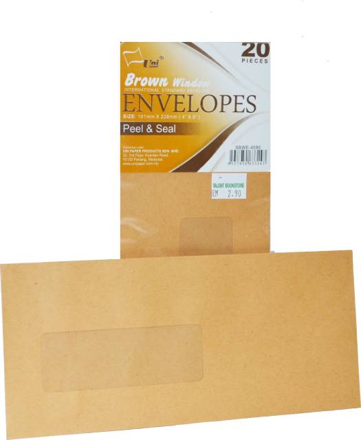 Uni Brown Window International Standard Envelope (Peel & Seal) – Talent ...