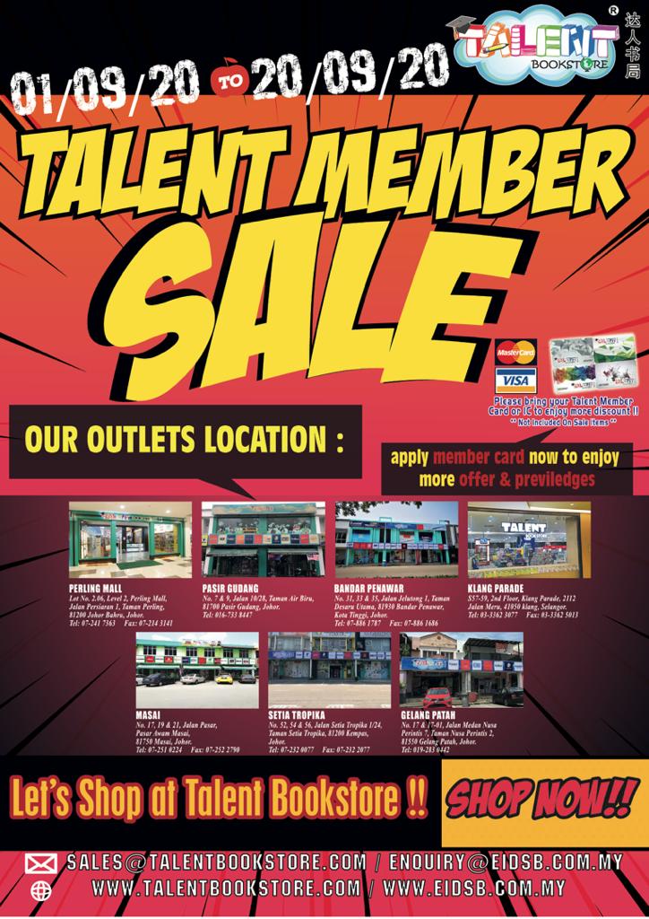 Talent Bookstore MEMBER SALE Sept 2020 – Talent BookStore 达人书局